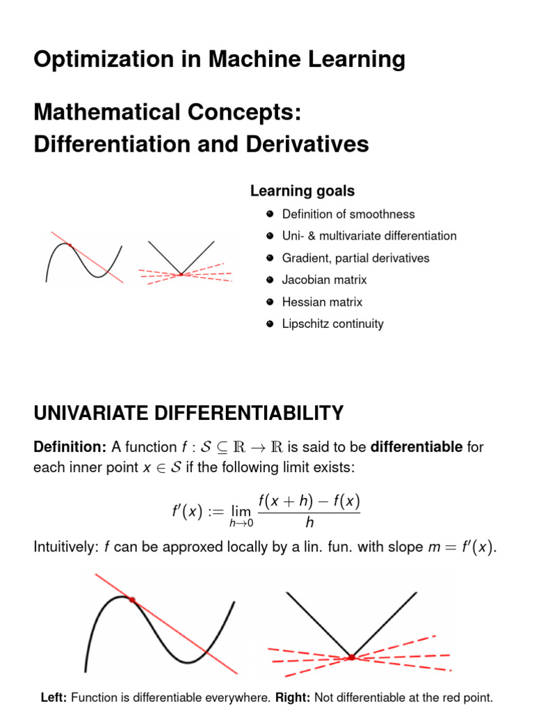 Slides Concepts 1 Differentiability | PDF | Derivative | Gradient