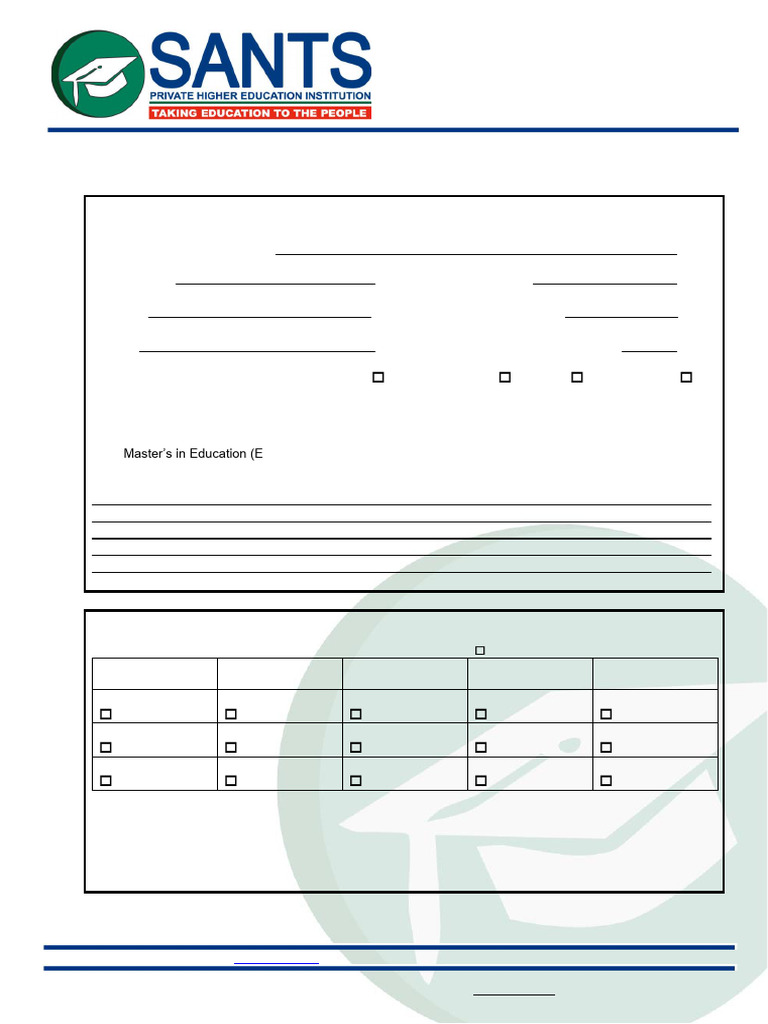 Abridged CV Template for SANTS Applications | PDF