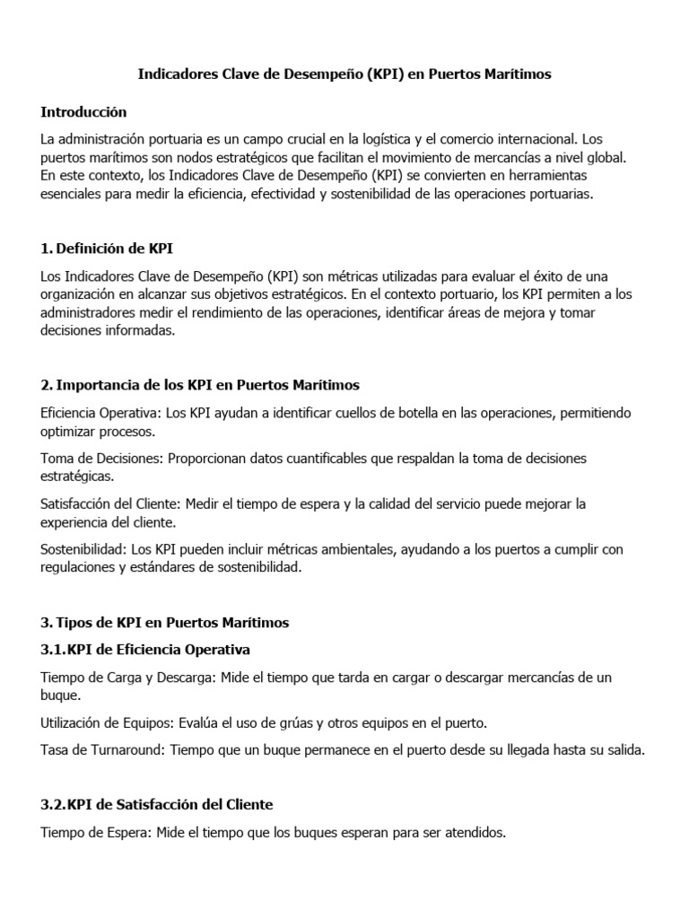 Admon Portuaria Ii Parcial Completo-7-9 - 250511 - 223515 | PDF | Indicador de rendimiento | Puerto