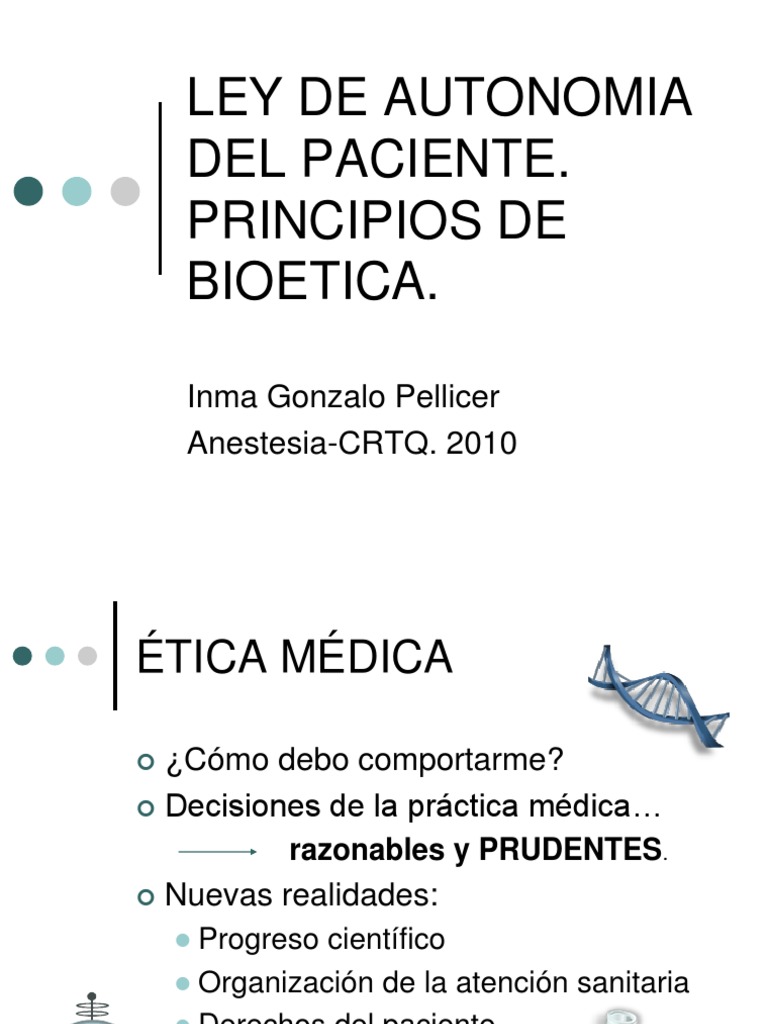 Ley de Autonomia Del Paciente | PDF | Historial médico | Bioética