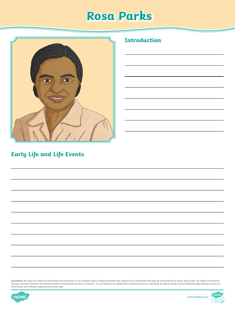 Rosa Parks Biography Template | PDF