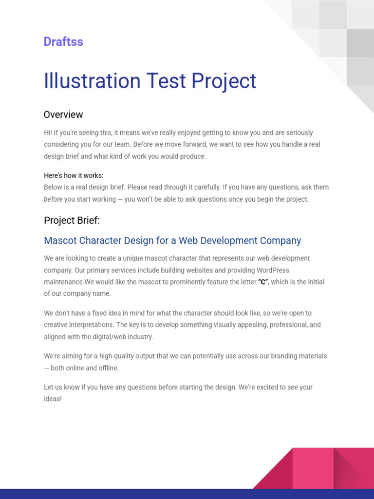 Illustration Test Brief - Mascot | PDF