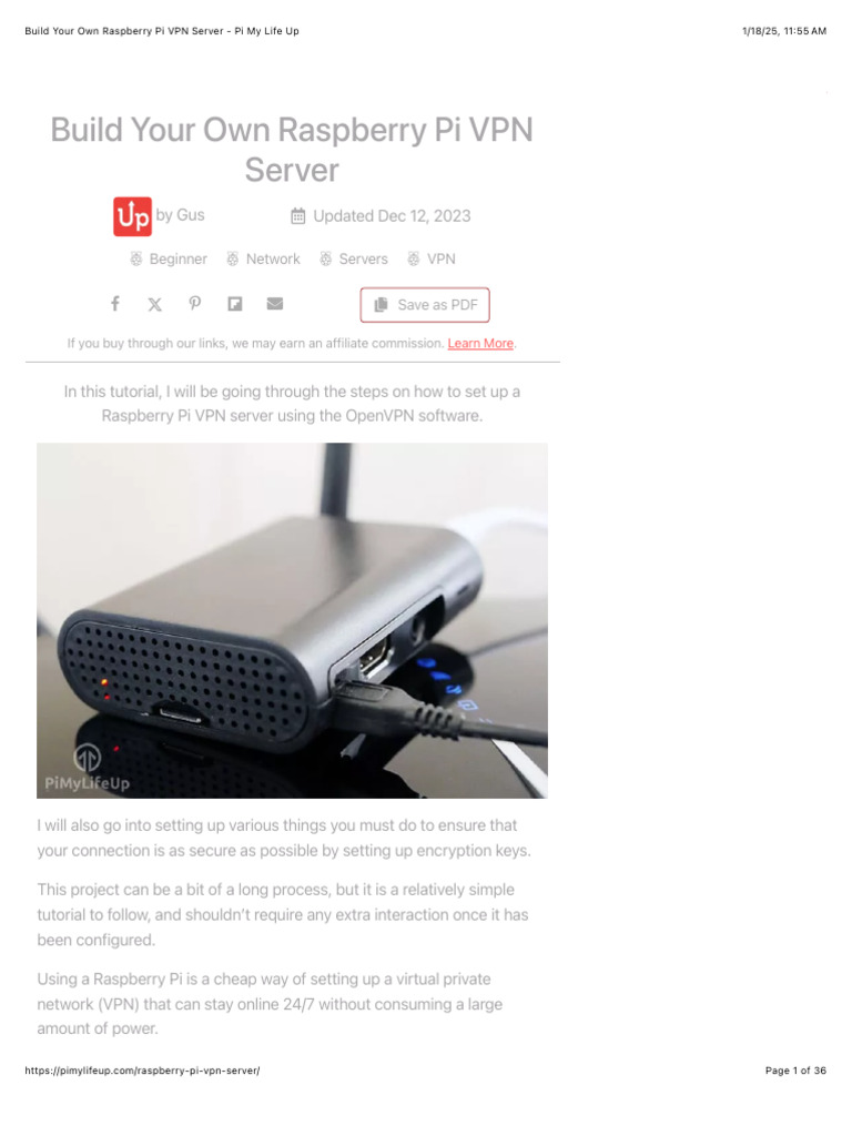 Build Your Own Raspberry Pi VPN Server - Pi My Life Up | PDF | Domain Name System | Port ...