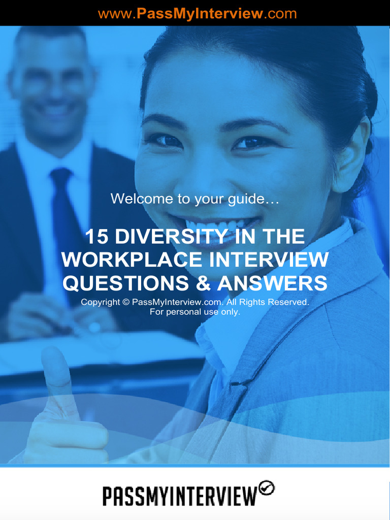 15 Diversity in The Workplace Interview Questions & Answers: Order ID ...