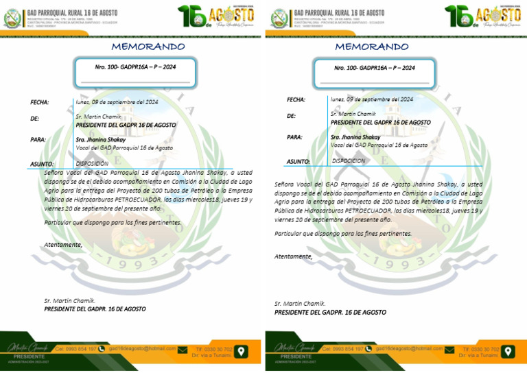 Memorando, 100 2024 | PDF