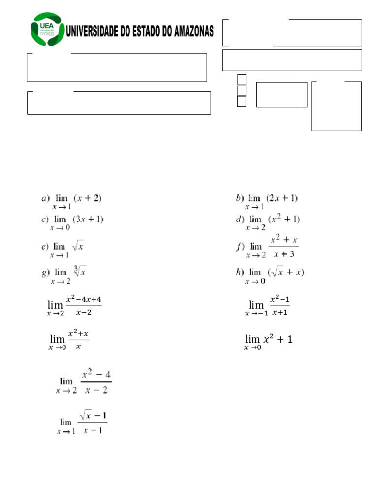 Limites em Funções Matemáticas | PDF | Matemática