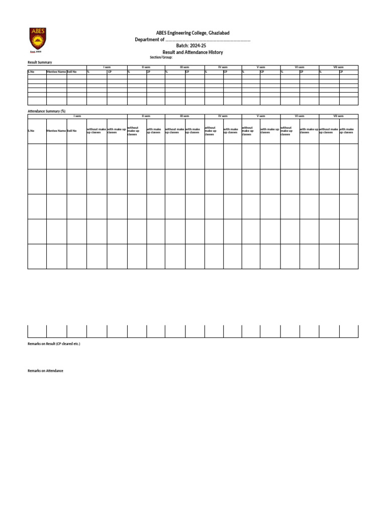 Short Attendance - Format For Each Student (Crticial Attendance) | PDF ...