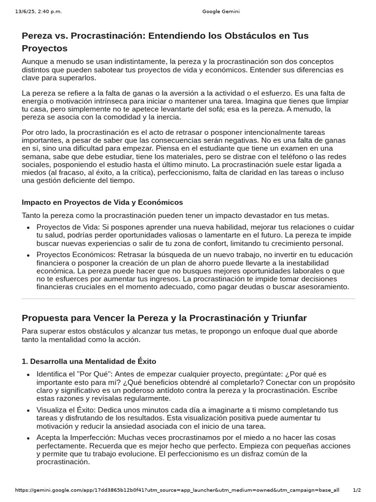 Diferencias entre Pereza y Procrastinación | PDF | Dilación ...