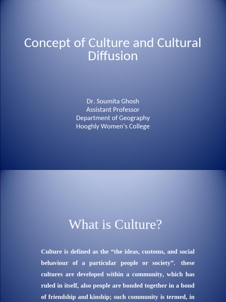 Geo-Cultural Diffusion PPT - SEM 2 - CC3 - Unit 1 | PDF | Diffusion ...