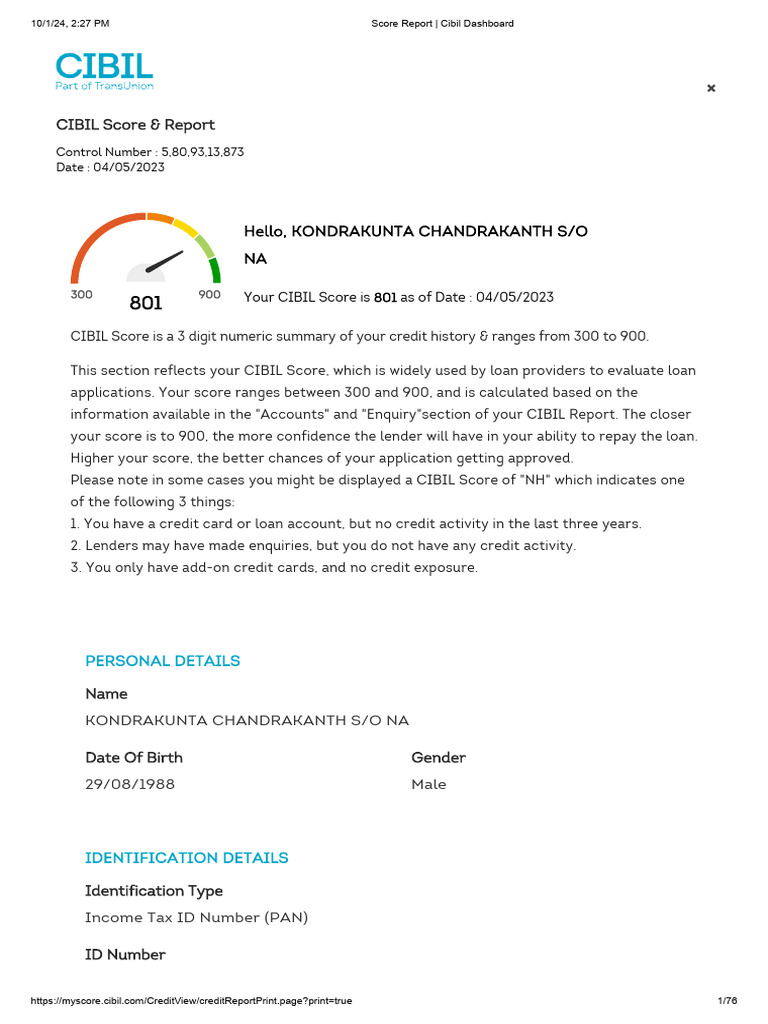 CIBIL Statement Download Guide | PDF | Finance & Money Management | Credit