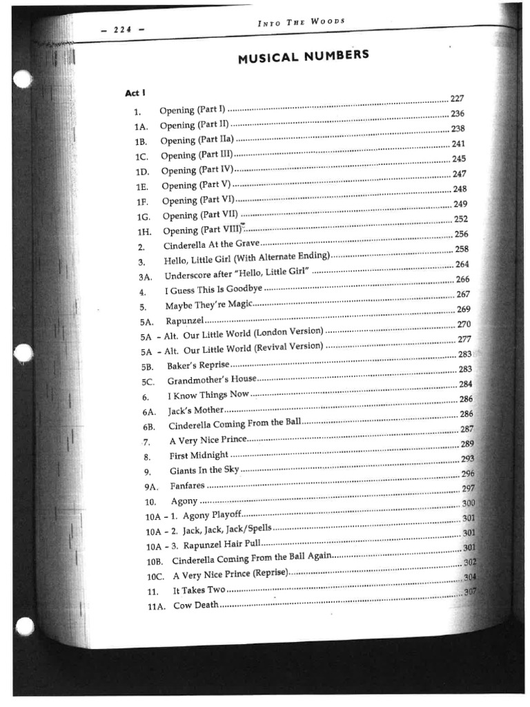 Into The Woods Vocal Score | PDF