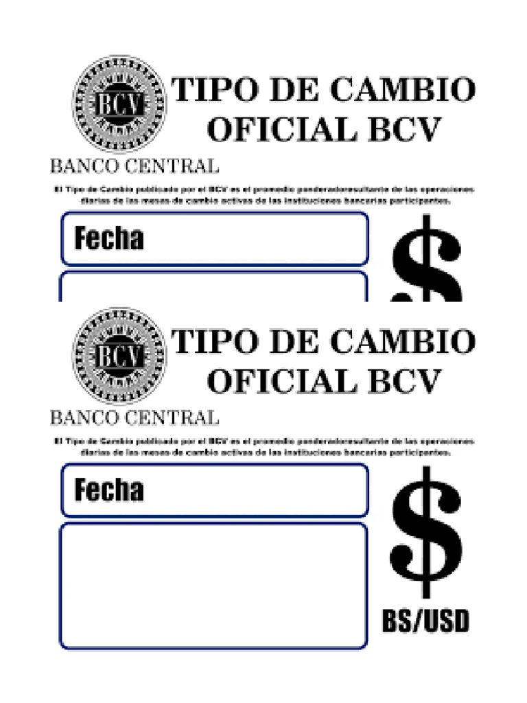 BCV Tipo Cambio DobleFormato | PDF