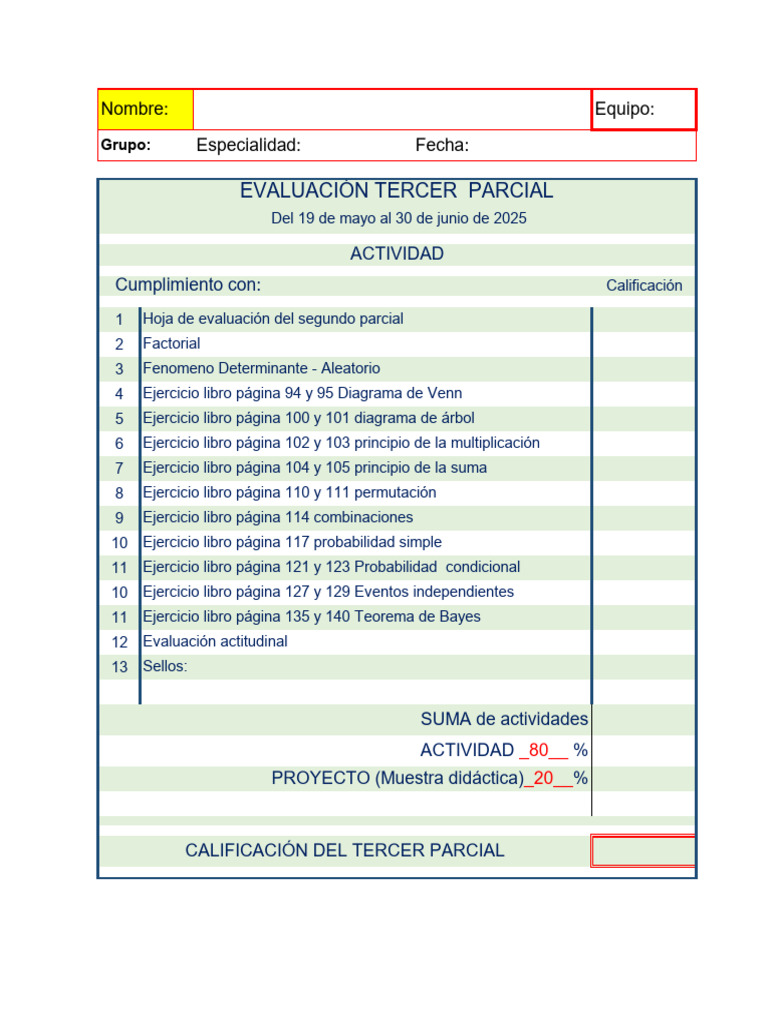 Hoja Evaluaci N 3er - Parcial 2025 | PDF
