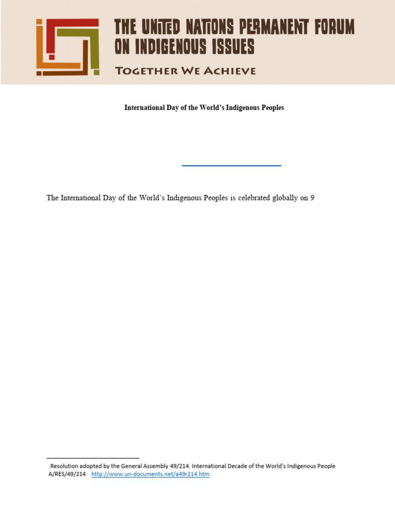 Concept Note Intl Day 2023 - 3 | PDF | Indigenous Peoples