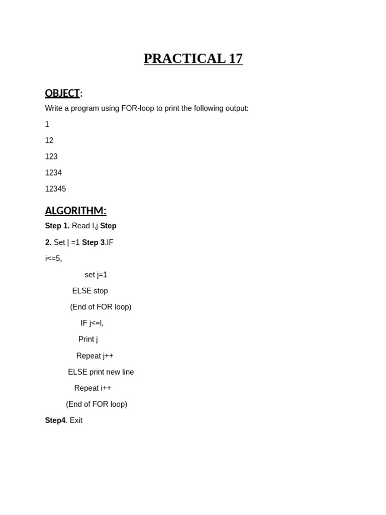 Practical 17 Object | PDF