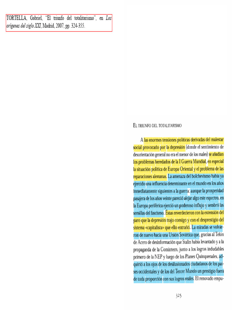 U 1. TORTELLA, Gabriel (2007) - El Triunfo Del Totalitarismo | PDF ...