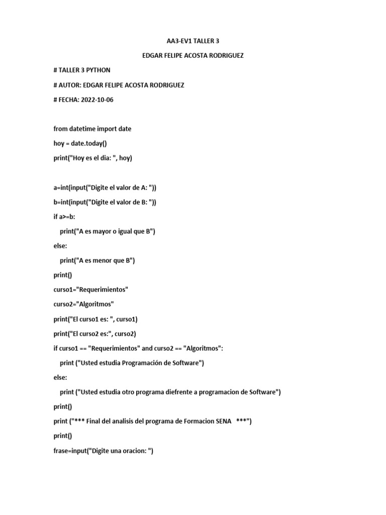 AA3-EV1 Taller 3 | PDF