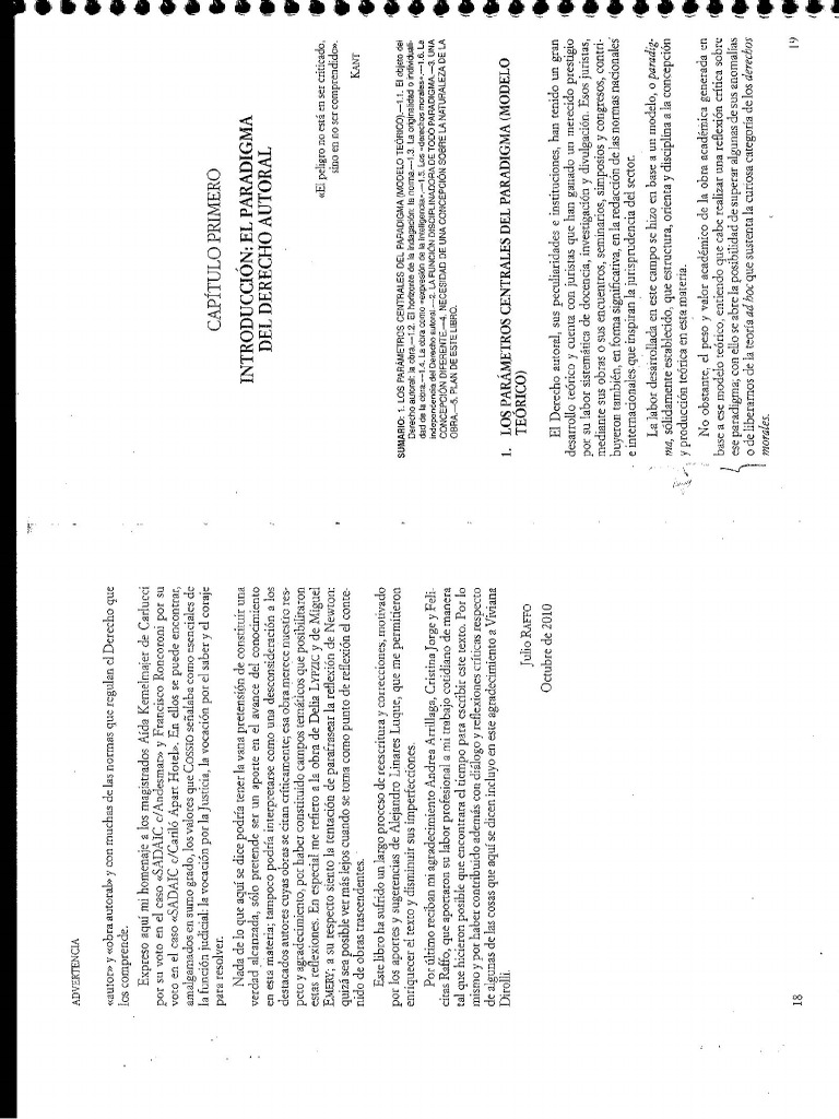 RAFFO, Julio. Derecho Autoral Hacia Un Nuevo Paradigma. p.19-66 | PDF