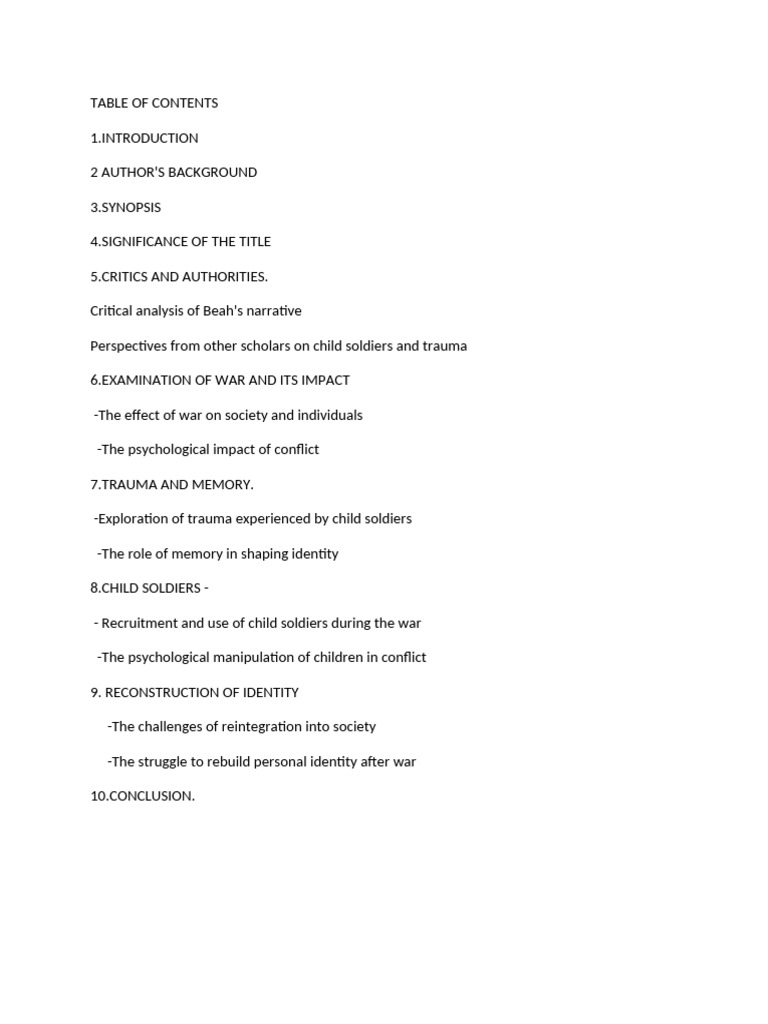 Group 11 A Long Way Gone F | PDF | Psychology