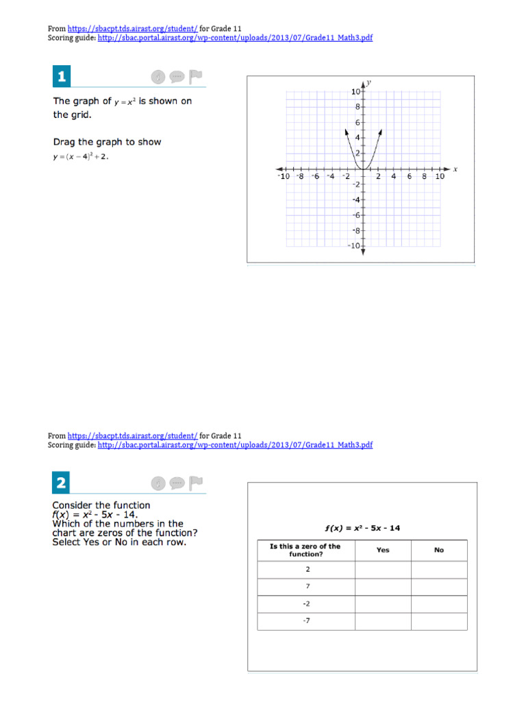SBAC Practice TEST - G11 | PDF