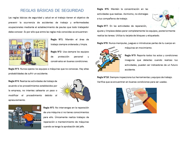 Reglas Básicas de Seguridad Laboral | PDF