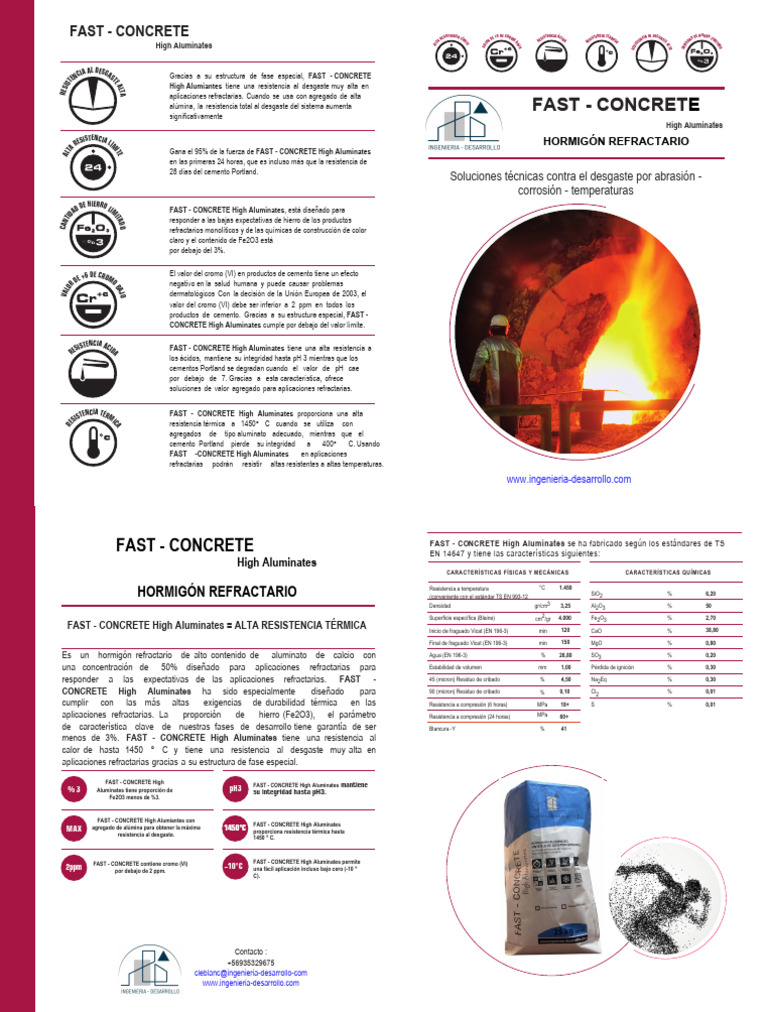 FAST - CONCRETE Refractario | PDF | Cemento | Hormigón