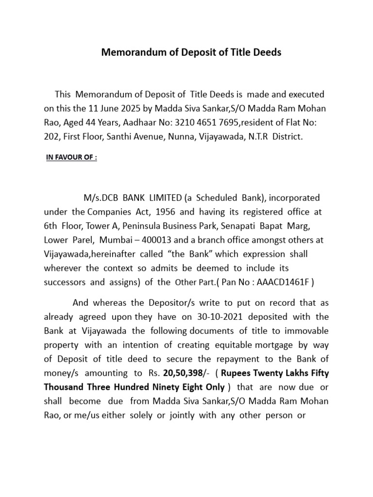 Modt Madda Siva Sankar-1 | PDF | Banks | Private Law