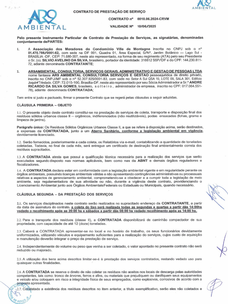 Contrato AR9 Ambiental | PDF