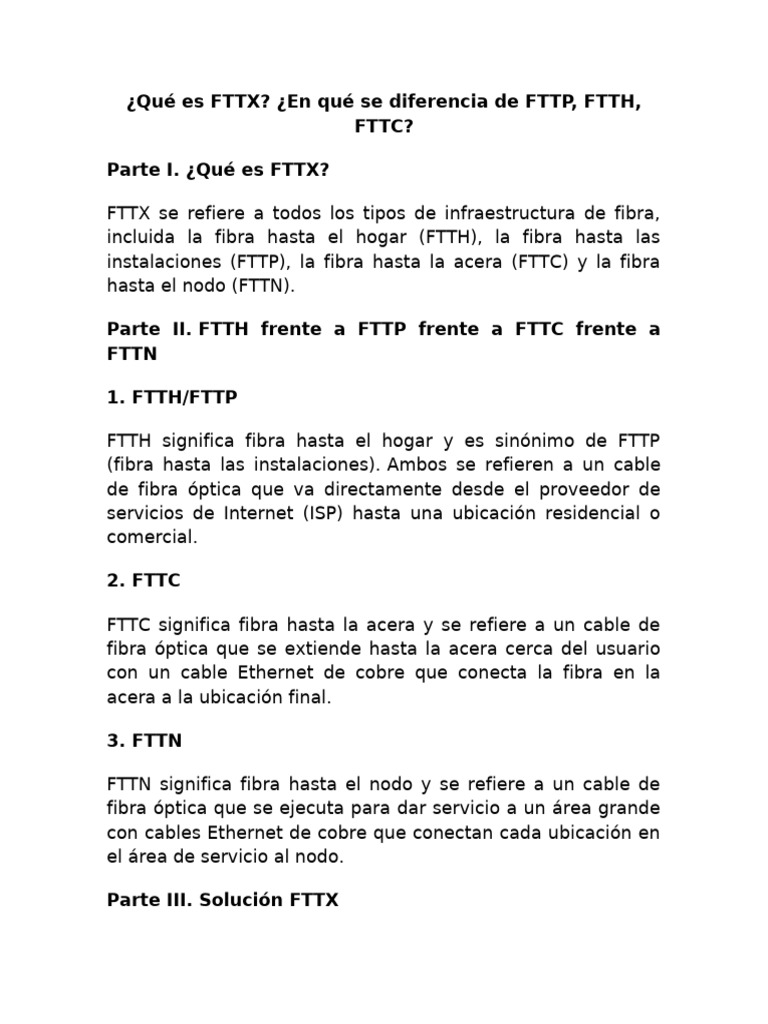 Qué Es FTTX Guia Basica | PDF