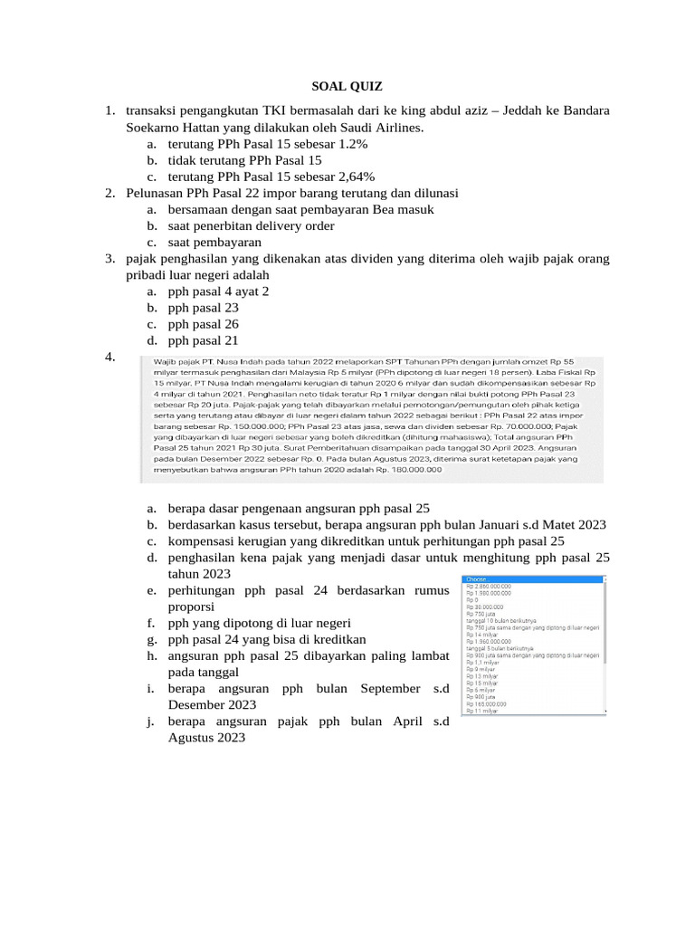 SOAL QUIZ | PDF