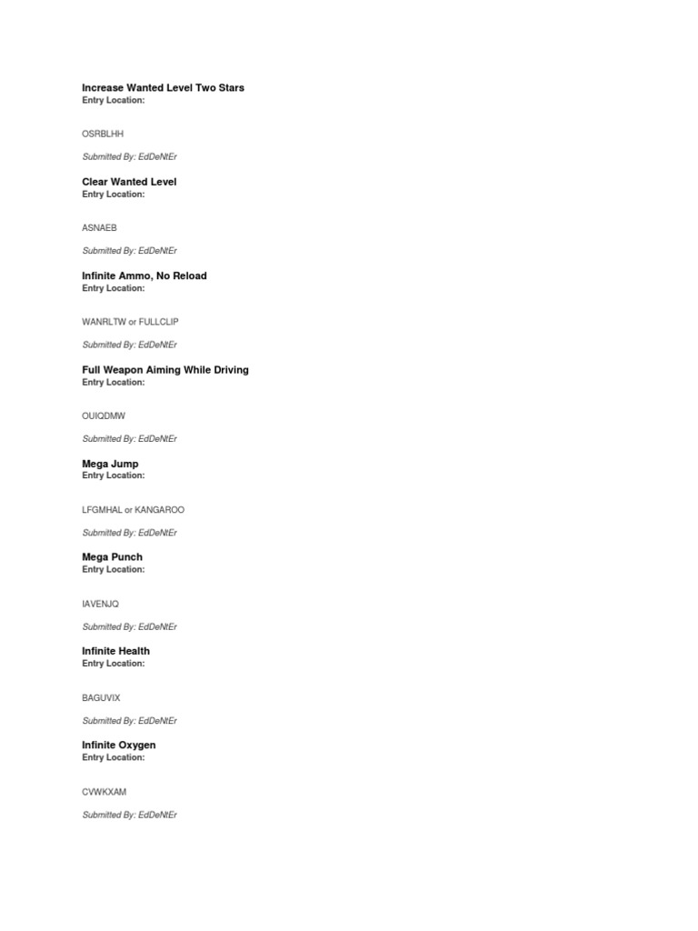 Increase Wanted Level Two Stars | PDF | Transport | Leisure