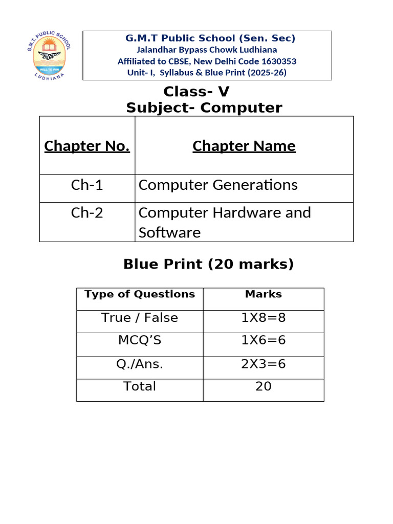 Class 5 | PDF