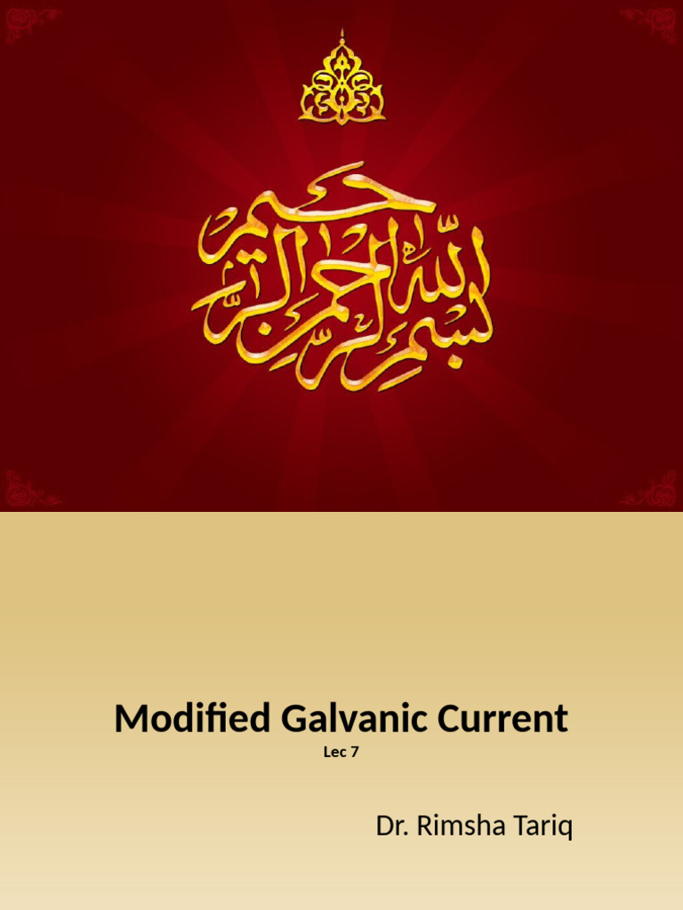 Modified Galvanic Current Lec 7 | PDF | Pain | Stimulus (Physiology)