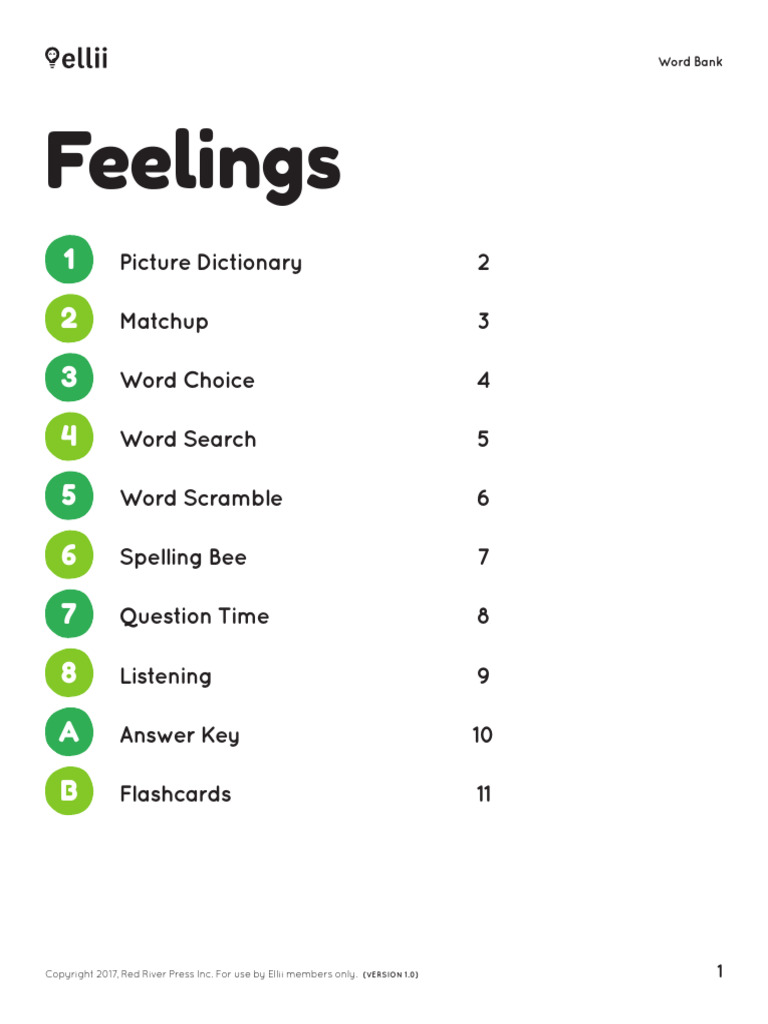 Feelings Word Bank Resources | PDF | Lexicology | Lexicography
