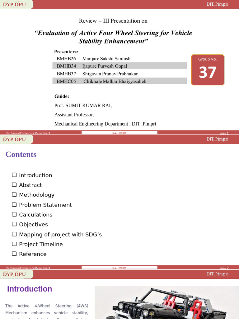 New2024-25 PS1 Project Review 1 PPT Template | PDF | Force | Anti Lock Braking System