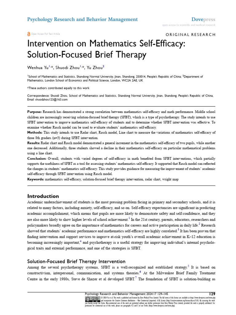 PRBM 17 129 | PDF | Self Efficacy | Mathematics