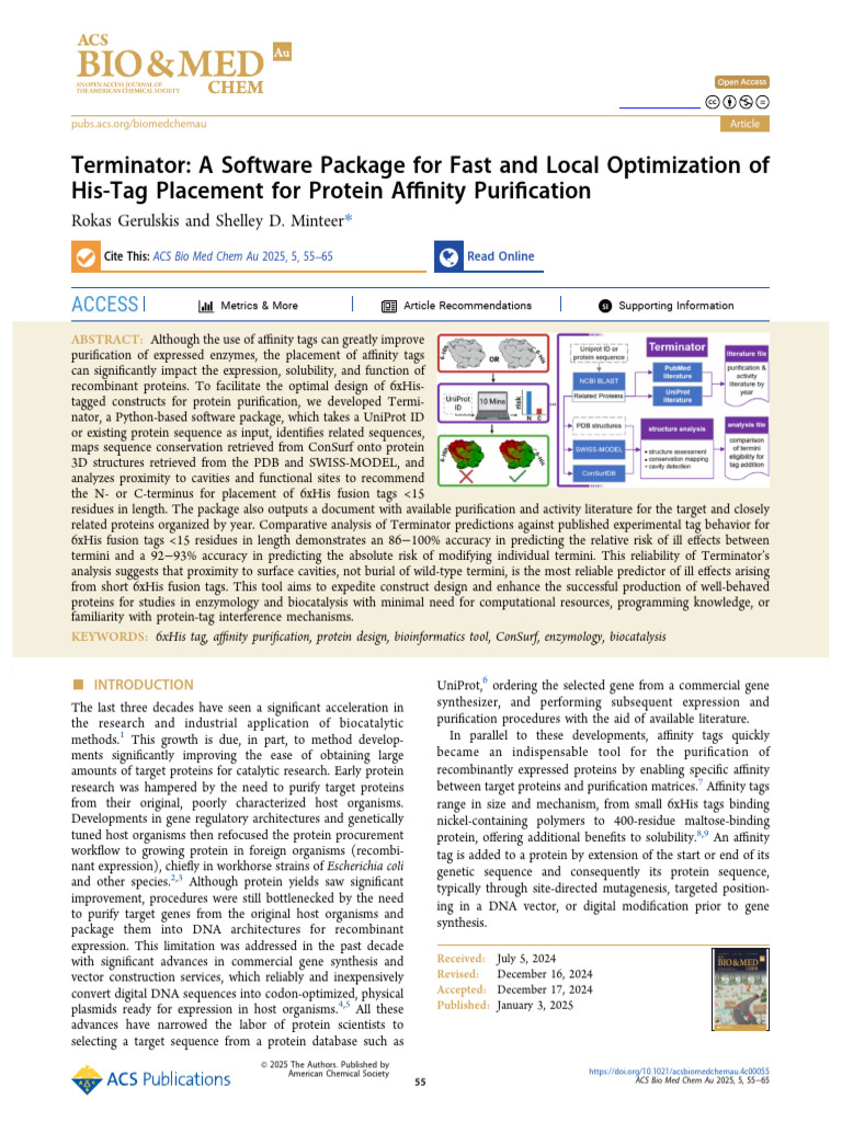 Gerulskis Minteer 2025 Terminator A Software Package For Fast and Local Optimization of His Tag ...