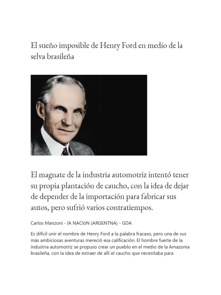 Henry Ford | PDF | Caucho natural | Brasil
