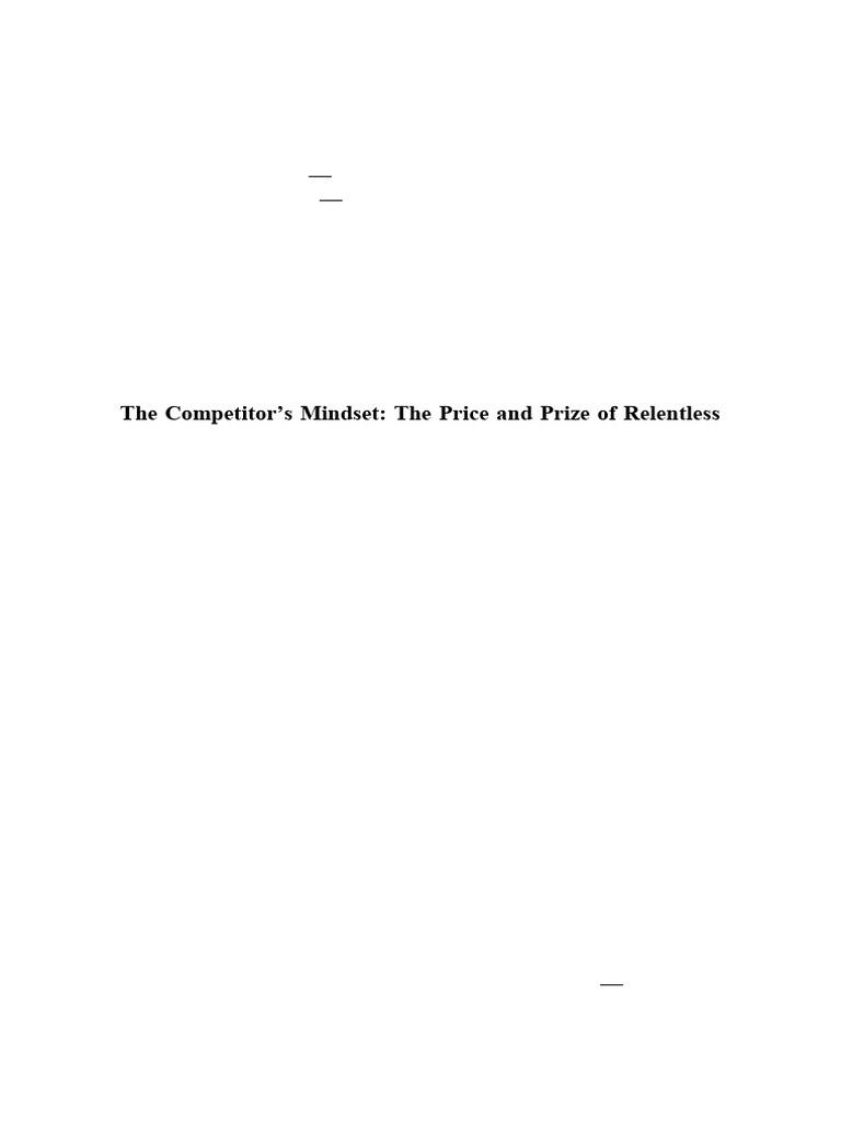 The Divide Between Competitors and The Indifferent | PDF | Competition ...
