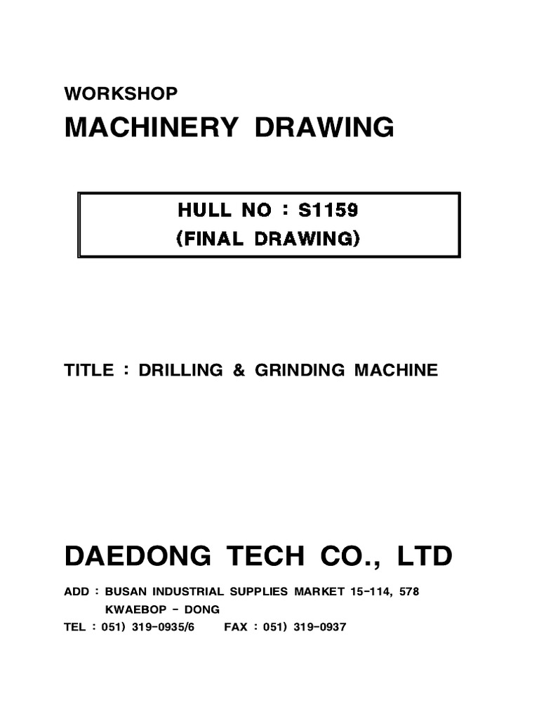 Drilling & Grinding Machine Drawing | PDF | Electrical Components ...