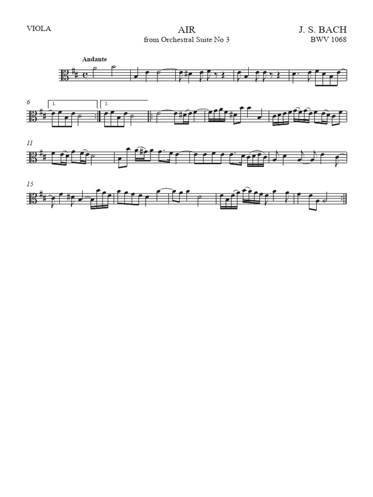 Bach Air BWV1068 | PDF