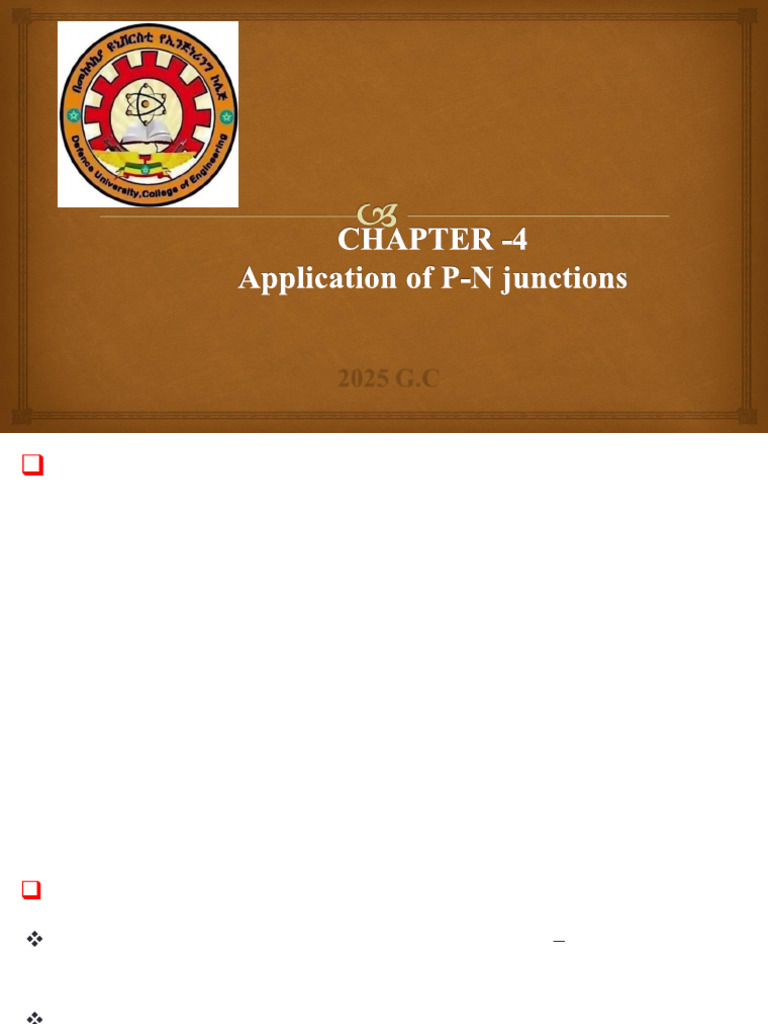 Chapter - 4 Application of PN Junction | PDF | Rectifier | Diode