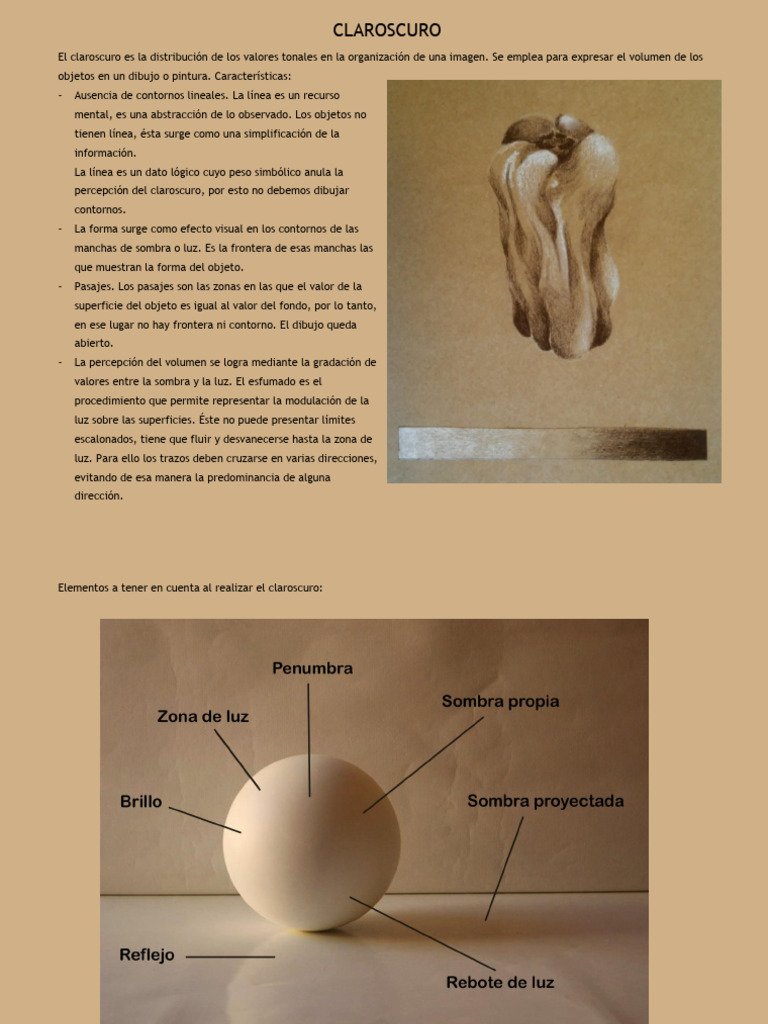 Técnicas de Claroscuro en Dibujo | PDF