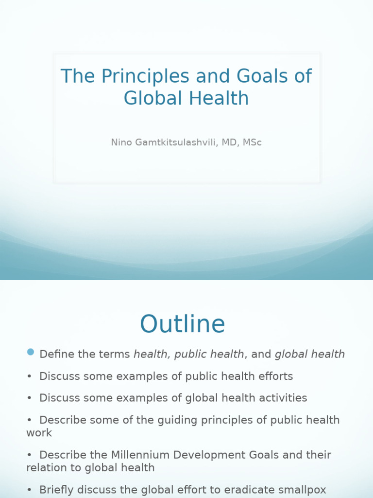 The Principles and Goals of Global Health | PDF | Global Health ...