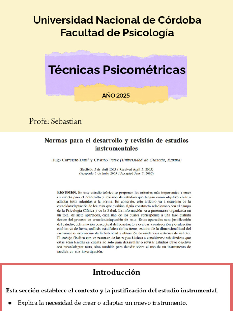 Desarrollo de Instrumentos Psicométricos | PDF | Validez (Estadísticas ...