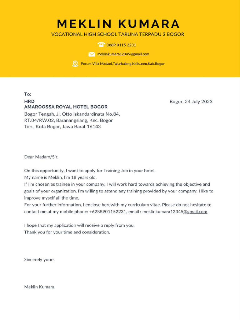 Appletter Meklin July2023 | PDF