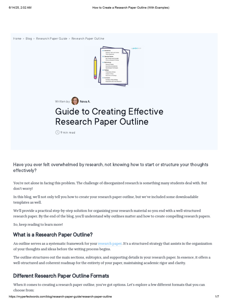 How To Create A Research Paper Outline (With Examples) | PDF ...