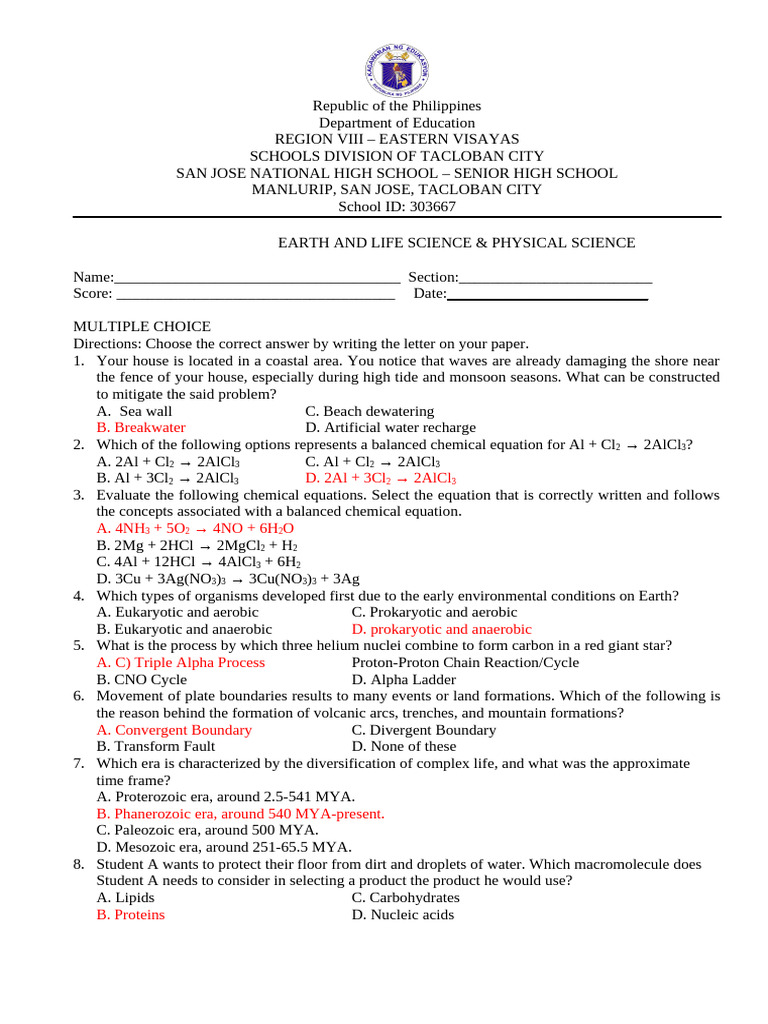 Earth and Life, Physical Science | PDF | Intermolecular Force ...