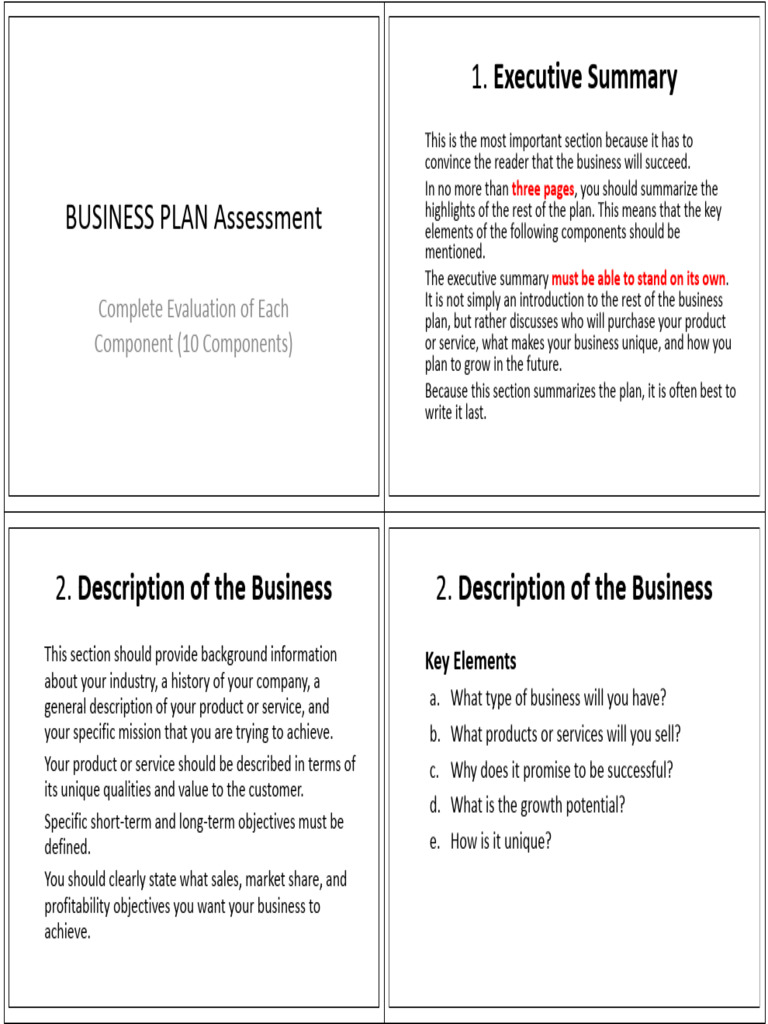 Business Plan Evaluation Guide | PDF | Marketing | Pricing