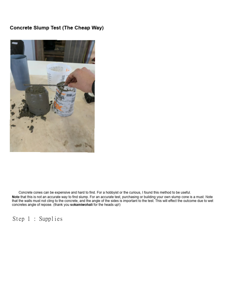 Concrete Slump Test (The Cheap Way) - 7 Steps (With Pictures ...